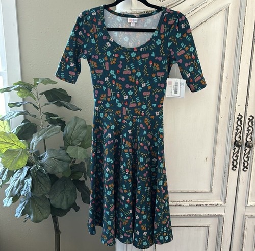 NWT LuLaRoe Nicole Floral & Mushroom Dress, Women's Size XS (2-4) | eBay