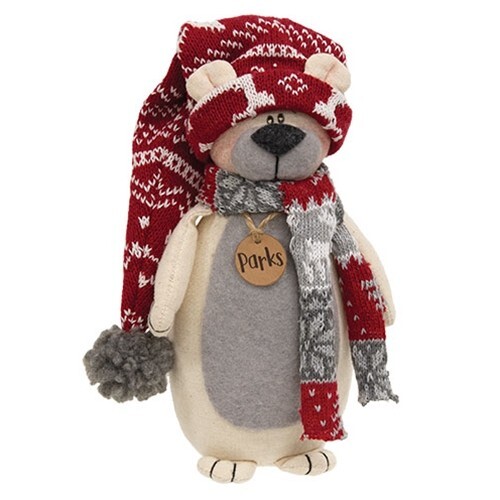 NEW PRIMITIVE DOLL POLAR BEAR PARKS Christmas 8"H x 3.5"W x 3.25"D ...