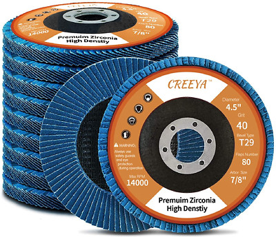 10 PCS Flap Discs 40 Grit 4 1/2â€ X7/8â€ Grinding Wheel Flapper Wheel ...