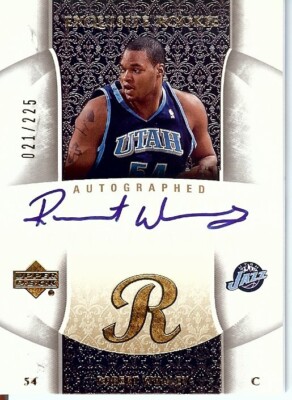 Robert Whaley 2005-06 UD Exquisite RC Rookie Auto Autograph Jazz #87 ...
