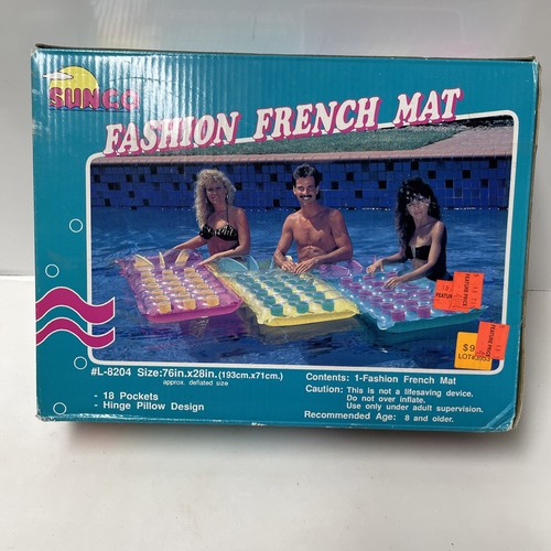 Vintage Sunco Fashion French Mat Retro 90's Pool Float New Old Stock ...