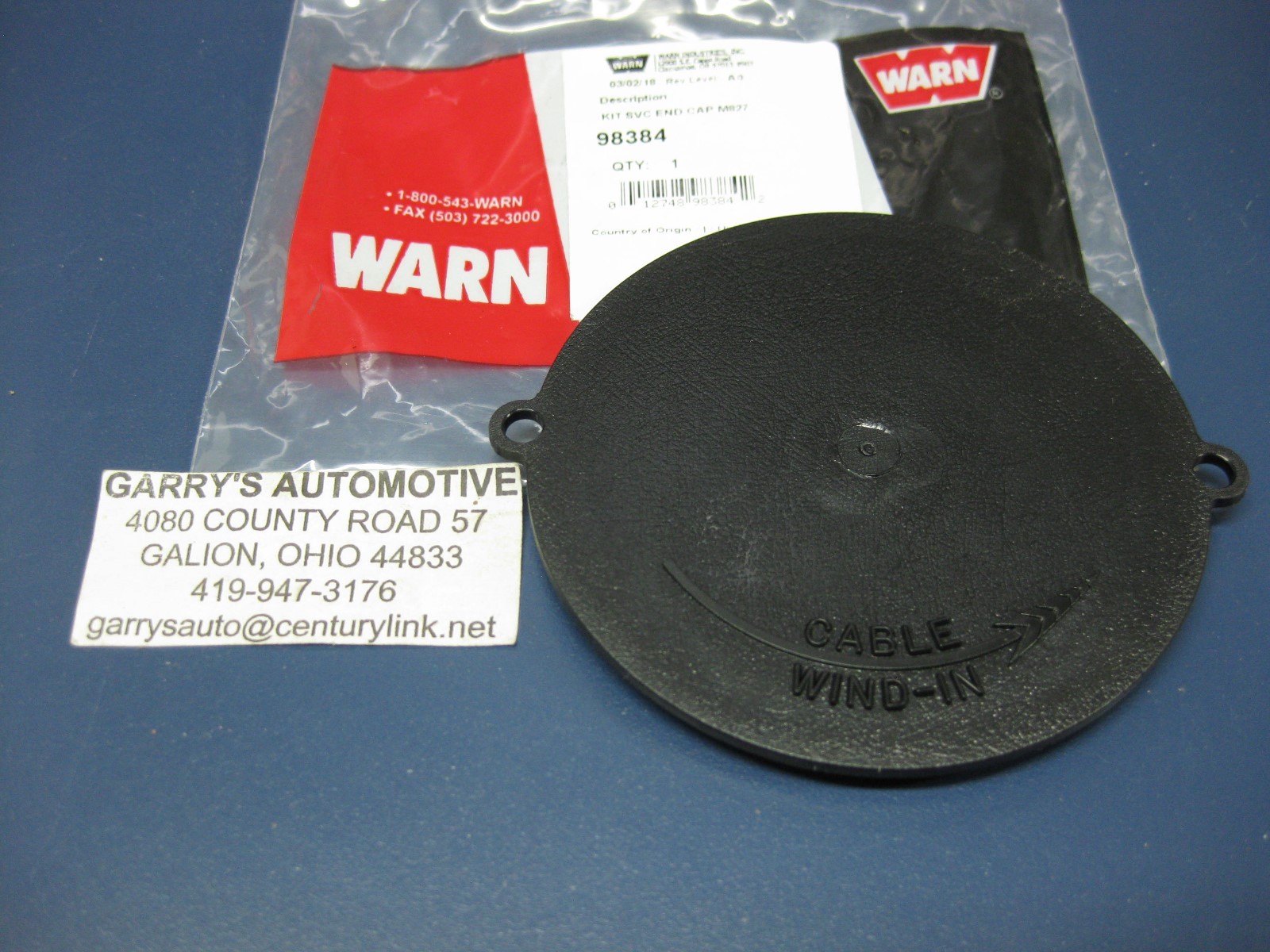 WARN 98384 7582 Winch End Cap Cover Plate Replacement Part 8274 M8274 ...