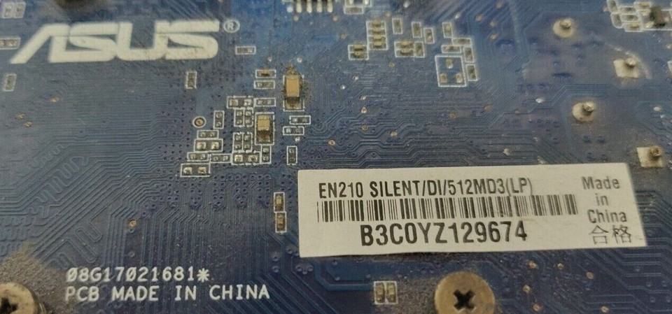 ASUS EN210 NVIDIA GeForce 210 SILENT/DI/512MD3(LP) 512MB DDR3 VGA/DVI ...