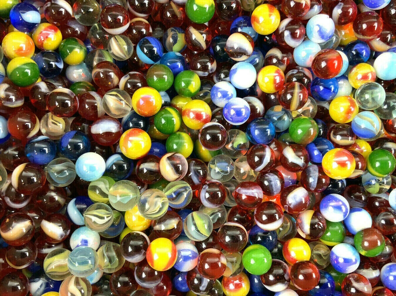 Set of 100 - Glass Peewee Marbles - 12mm - Assorted Colors | eBay