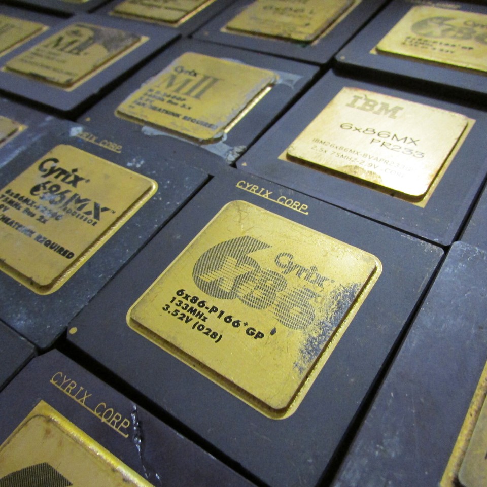 1LB Vintage Lot11 Cyrix/IBM/VIA 6x86 CPU/Processor Gold-Pins Scrap ...