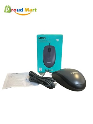 Logitech M100 Full-size Corded Mouse Compatible Smooth Cursor Control ...