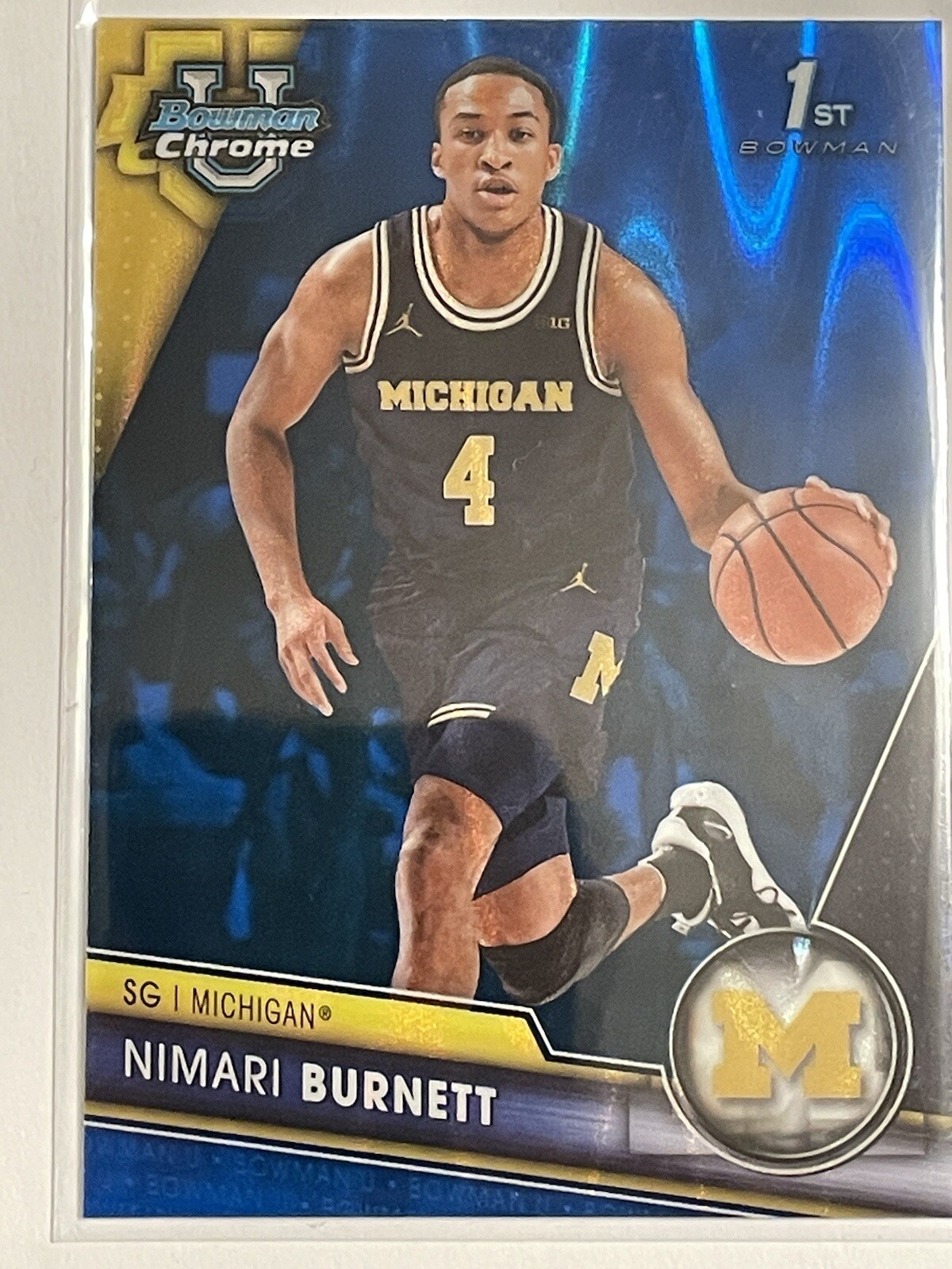 2023-24 Bowman Chrome U Nimari Burnett Teal #/299 Michigan Wolverines ...