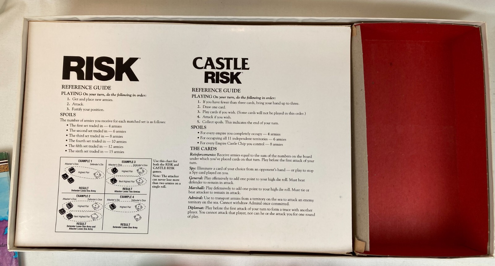 Risk and Castle Risk 2-in-1 Games Parker Brothers 1990 *Complete* w ...