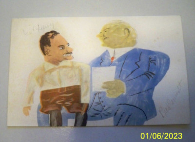 1944 Ben Shahn pro FDR Roosevelt Political Postcard Hoover & Dewey as ...