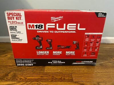 Milwaukee 3698-24MT 18V Fuel 4-Tool Cordless Combo Kit - BRAND NEW ...