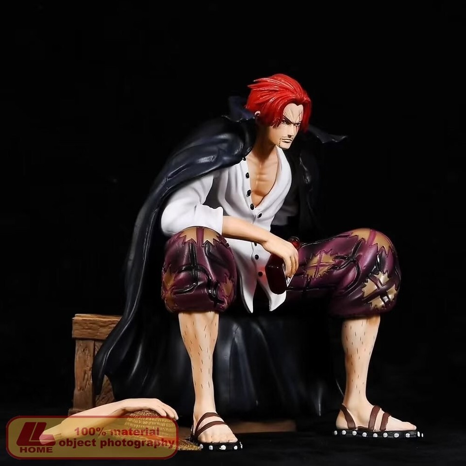 Anime One Piece Four Emperors yonko red hair Shanks sitting PVC Figure ...