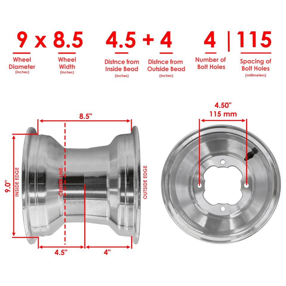 Caltric Rear Wheel Rims For Yamaha Banshee 350 YFZ350 1987-2006 | eBay