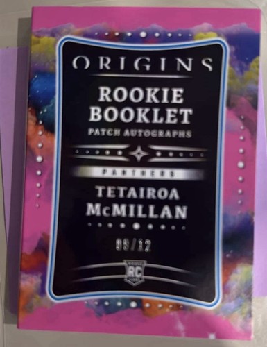 2025 Tetairoa McMillan Panini Origins Rookie Booklet Patch /12 Panthers ...