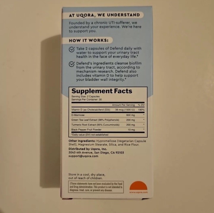 Uqora Defend Urinary Tract Supplement | eBay