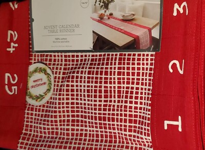 Threshold Advent Calendar Christmas Table Runner 14x72 | eBay