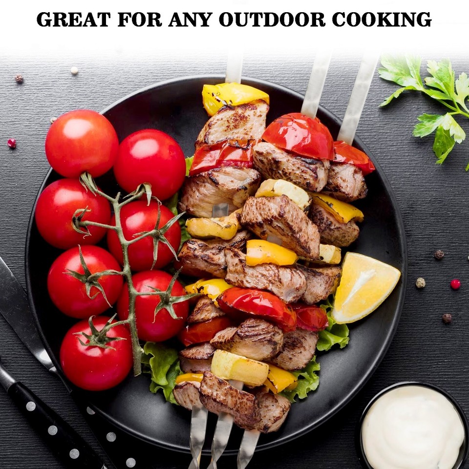 BBQ Steel Stainless 6 Skewers Set,Barbecue Utensils Accessories, Kebab ...