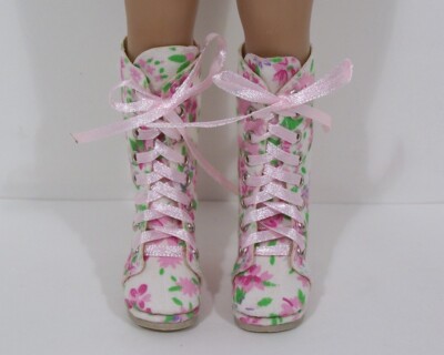 Pink Floral Zipper Boots CF Doll Shoes For Dianna Effner 13 Little ...