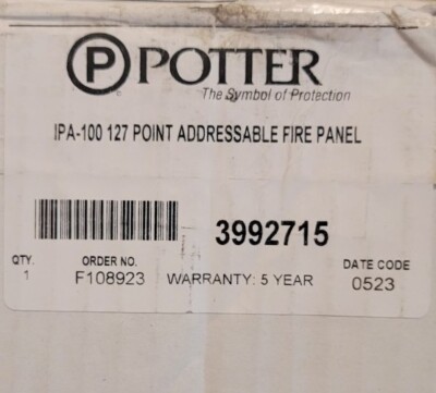 Potter IPA-100 Fire Alarm Panel | eBay