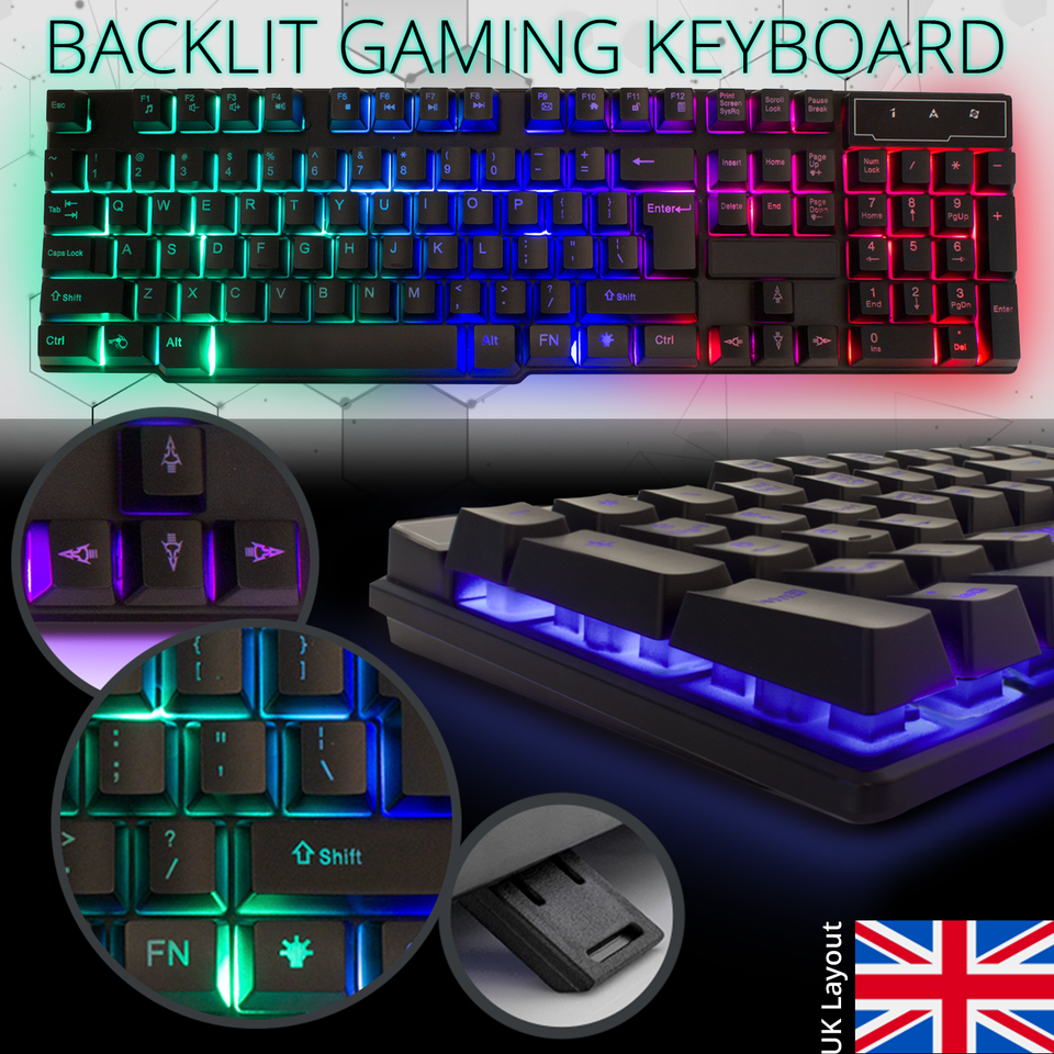 Gaming Keyboard for PS5, Playstation 5 Xbox , PC Gaming LED RGB Backlit ...