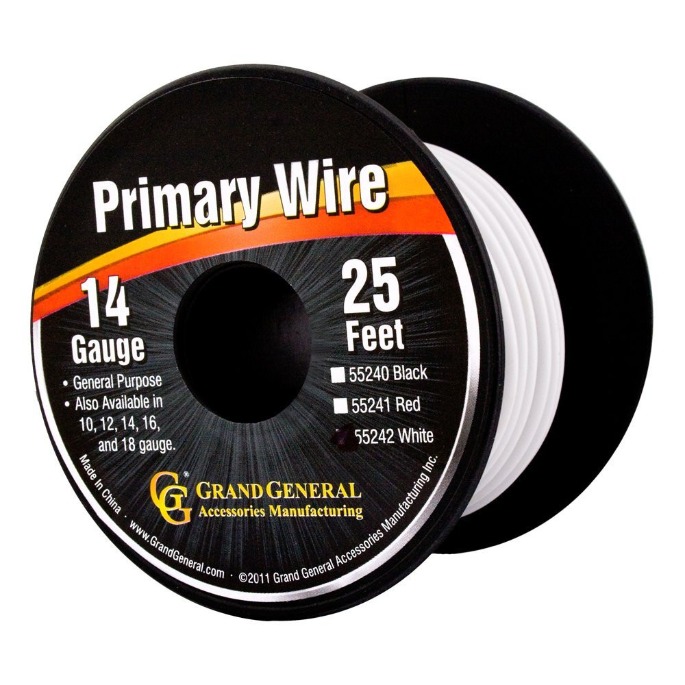 White 14-Gauge Primary Wire Roll of 25Ft | eBay