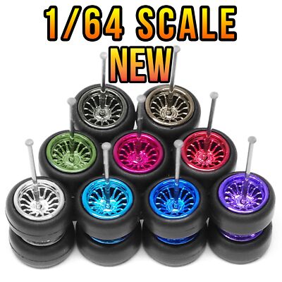 1/64 Scale 15 SPOKE v2 Real Rider Wheels Rims Tires Set for Hot | eBay