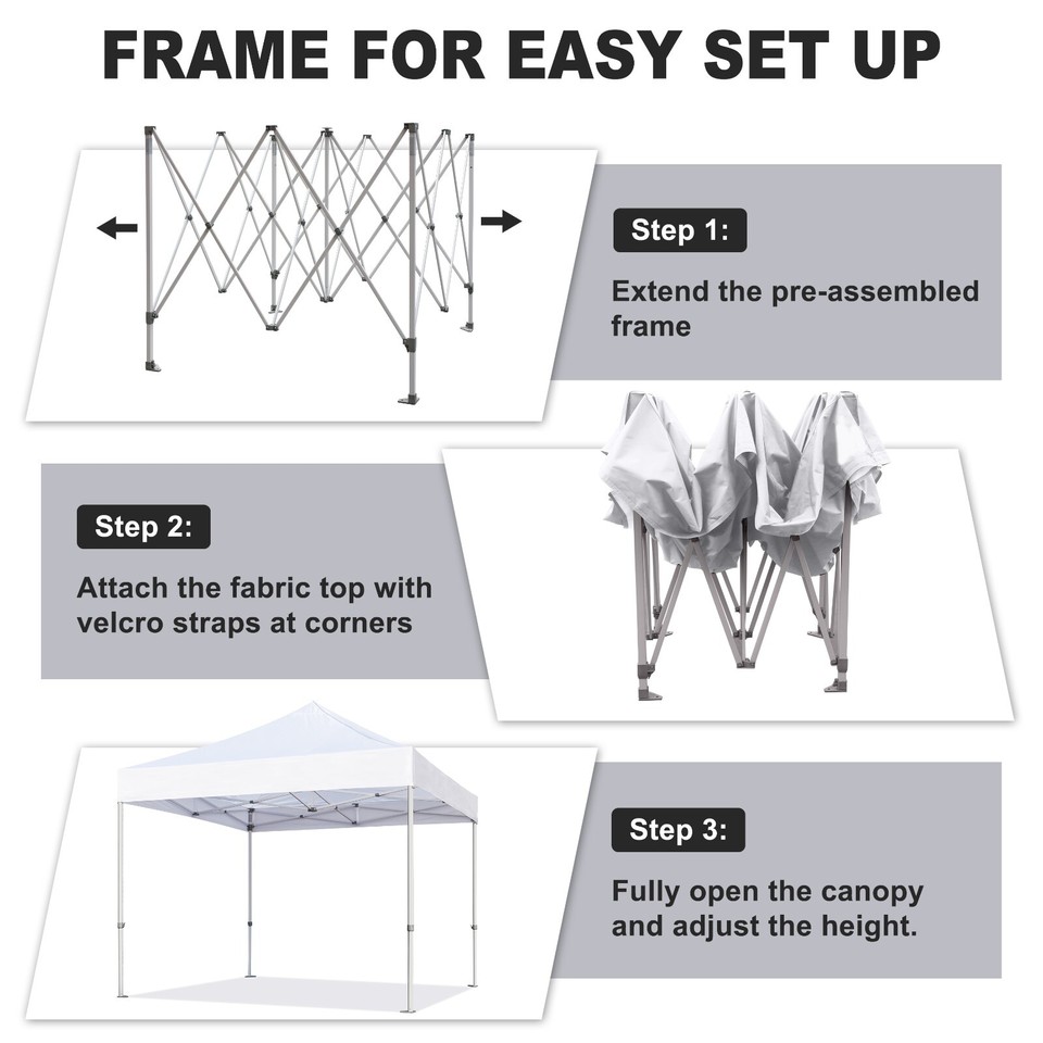Eurmax USA 10'x10' Pop-up Canopy Tent Instant Canopies with 4 Side Wall ...