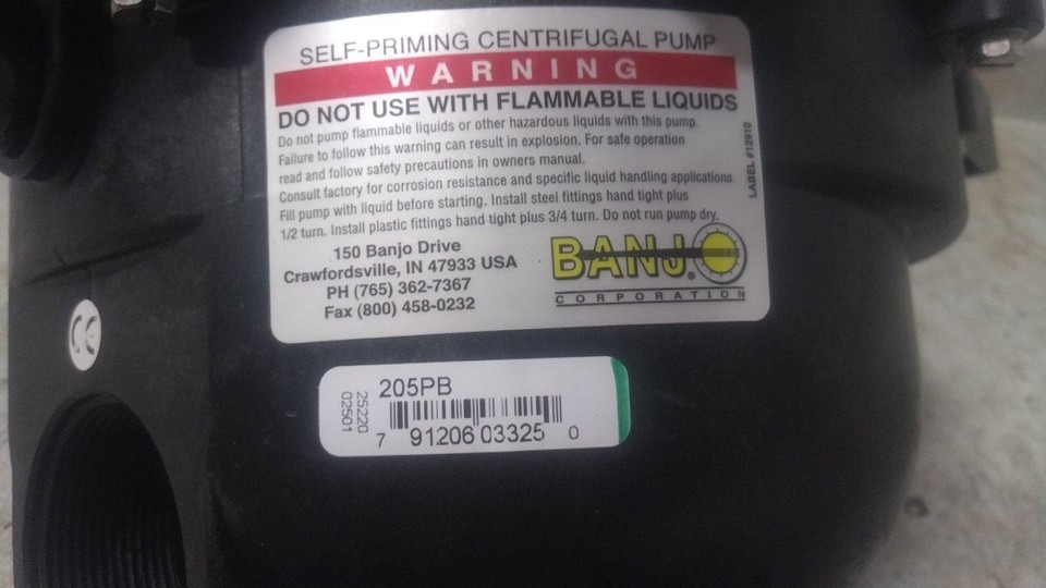 Banjo 205PB 5 HP 2 In NPT Inlet 50 Ft Max Head Centrifugal Pump Head | eBay