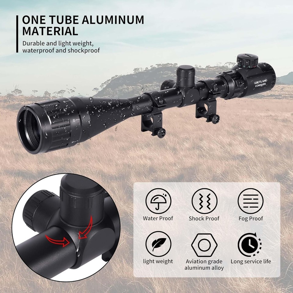 Air Rifle Scope 6-24X50 Rifle Scopes with Mil-Dot Rangefinder AOEG ...