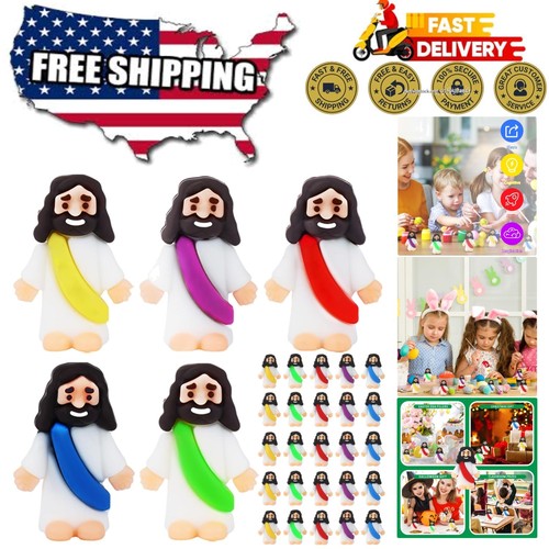 25Pcs Little Jesus Figures Bulk Mini Jesus Figurines Tiny Small Rubber ...