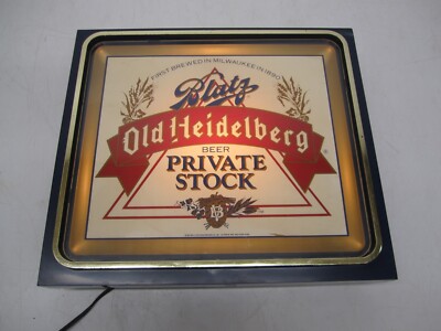 Vtg 1986 Blatz Old Heidelberg Beer Private Stock Lighted Light ...