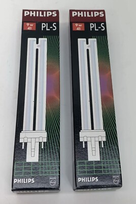 (2) Philips 9W 2 Pin Warm White Single Twin Tube CFL Bulb | eBay