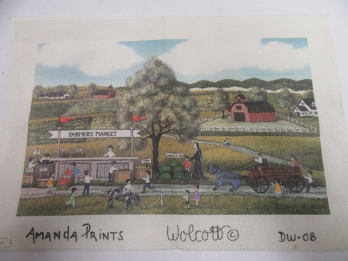 Needlepoint Canvas Amanda Prints Wolcott Farmers Market Country 10x16 ...