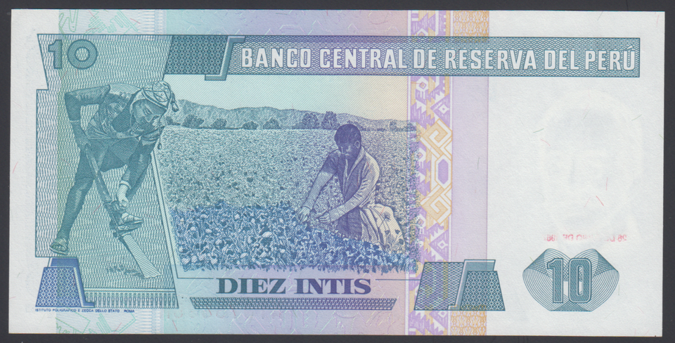 Peru 10 Intis 1987 AU-UNC P. 129, Banknotes, Uncirculated | eBay
