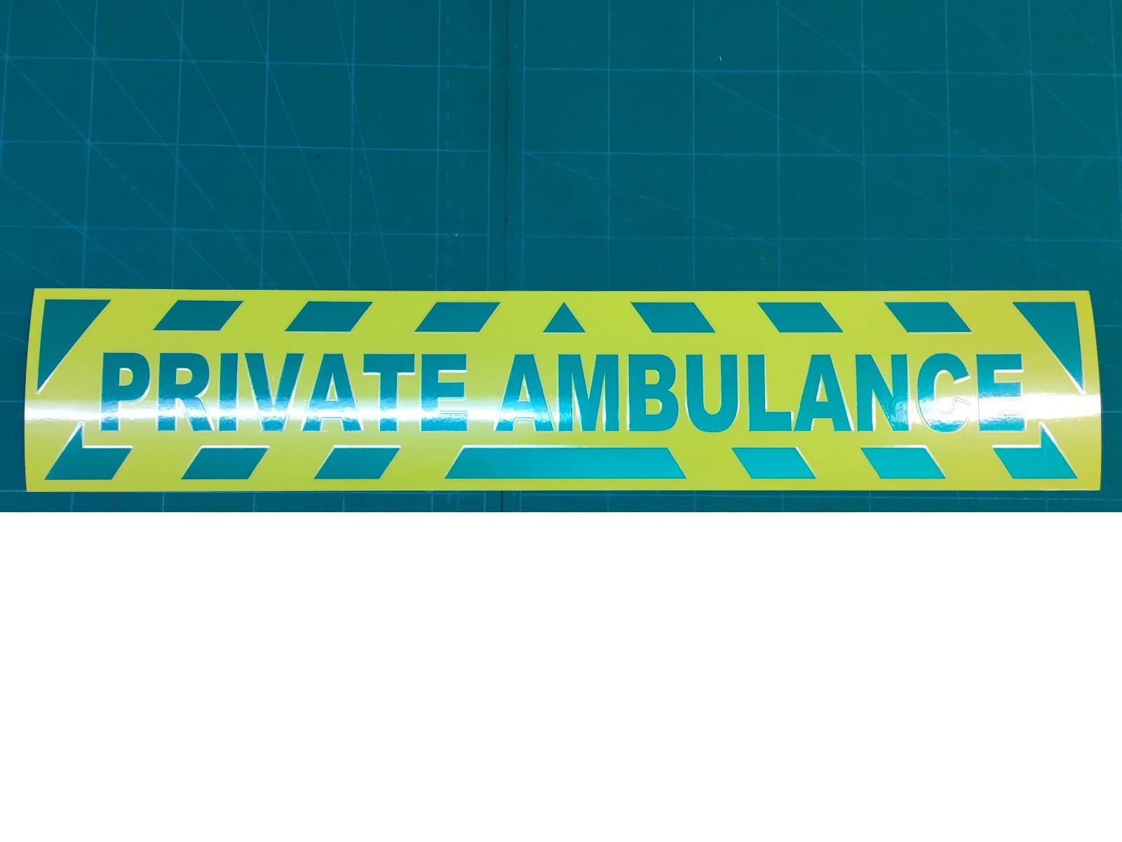 REFLECTIVE HI VIZ PRIVATE AMBULANCE MAGNETIC SIGN OR STICKER CHEVRONS ...