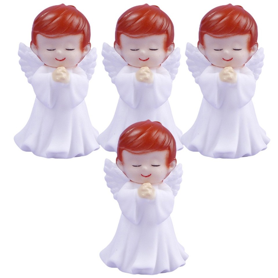 4 Pcs Angel Cake Decorations Figurine Ornament Angels Figurines for ...