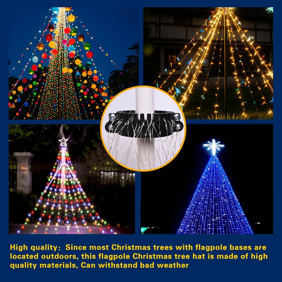 Flag Pole Christmas Tree Kit: Clamping Christmas Tree Flag Pole Mega ...