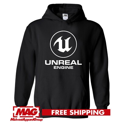 UNREAL ENGINE BLACK HOODIE Videogame Sweatshirt Game Development C++ ...