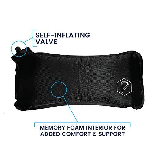 Self-Inflating Travel Lumbar Back Support Pillow for Airplanes, Car or ...