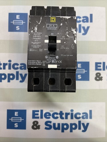 EDB34025 Bolt-On Circuit Breaker 25A 480V 3P 3PH EDB 25 AMP 480 Volt | eBay