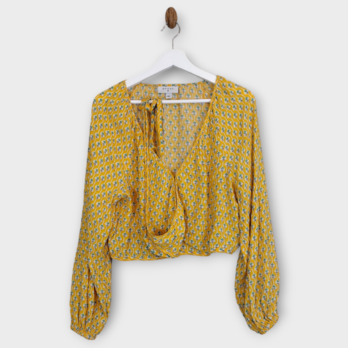 Rhode x Target Top Women Large Yellow Lotus Floral Print Summer Wrap ...