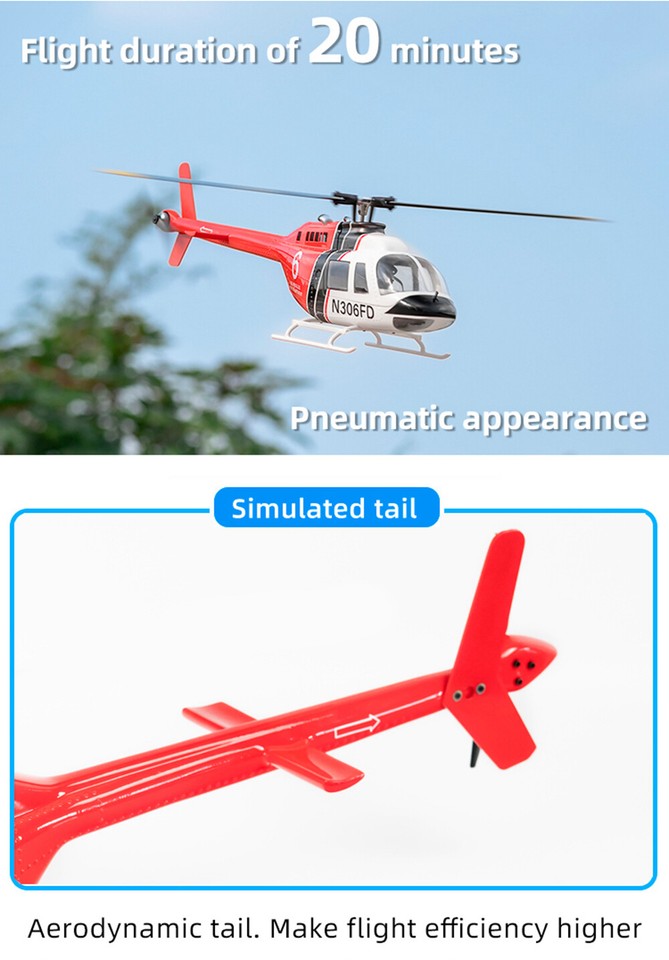 Fly wing Bell 206 V3 6CH GPS 3D Auto-Return Hovering RC RTF Helicopter ...
