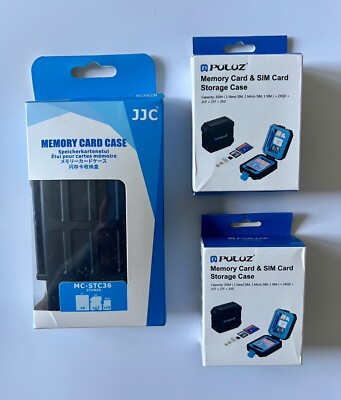 Lot Of 3 - Memory Card & SIM Card Storage Carrying Cases (2-11 Slots/1 ...