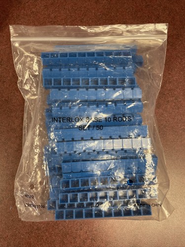 Interlox Base 10 Rods Plastic Blocks Set Of 50 Place Value Math ...