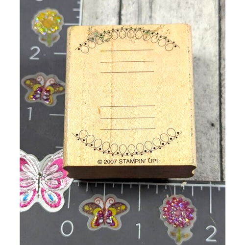 Stampin' Up! Dots Bubbles Label Lined 2007 Rubber Stamp Wood #J20 | eBay