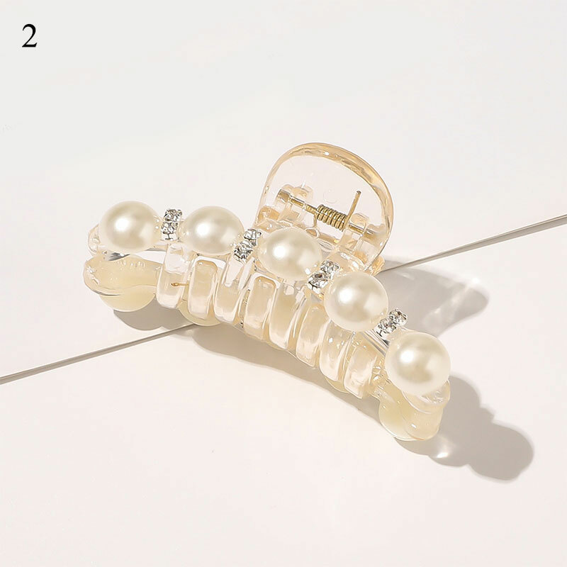 Women Girls Hair Claw Clips Claw Large Small Hair Clamps Pearl ...