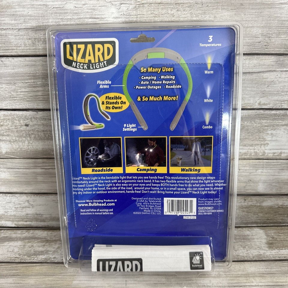 Lizard Neck Book Reading Light, Flexible 3 Temp. AS SEEN ON TV, Brand ...