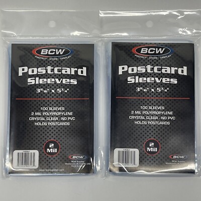 BCW Standard Size Postcard Sleeves Archival Quality No PVC 2 Mil (Pack ...