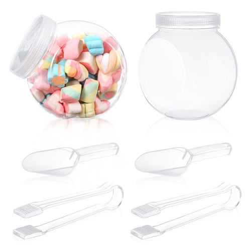 Sunnyray 6 Sets 51 oz Plastic Candy Jars for Candy Buffet Candy Bar ...