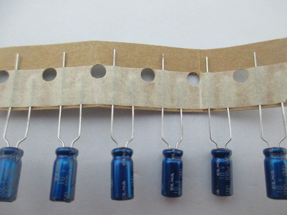 100pcs ELNA 100uf 10v 100mfd long life Electrolytic Capacitor 5*11mm ...