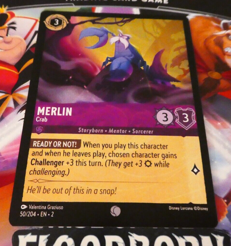 LORCANA TRADING CARD GAME TCG DISNEY CHAPTER 2 CARTE MERLIN 50/204 EN ...